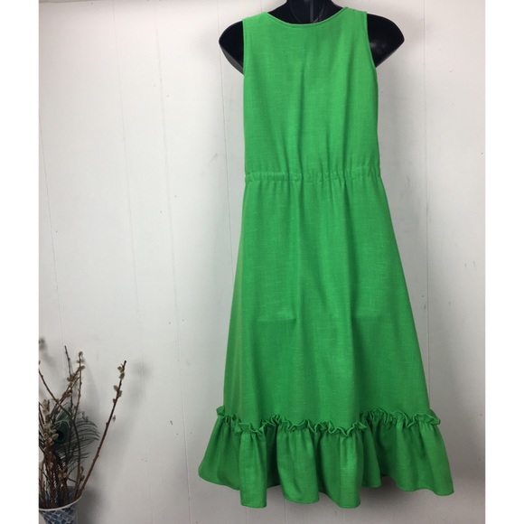 Vintage | Dresses | Vintage Handmade Ruffled Green Dress W Shawl | Poshmark